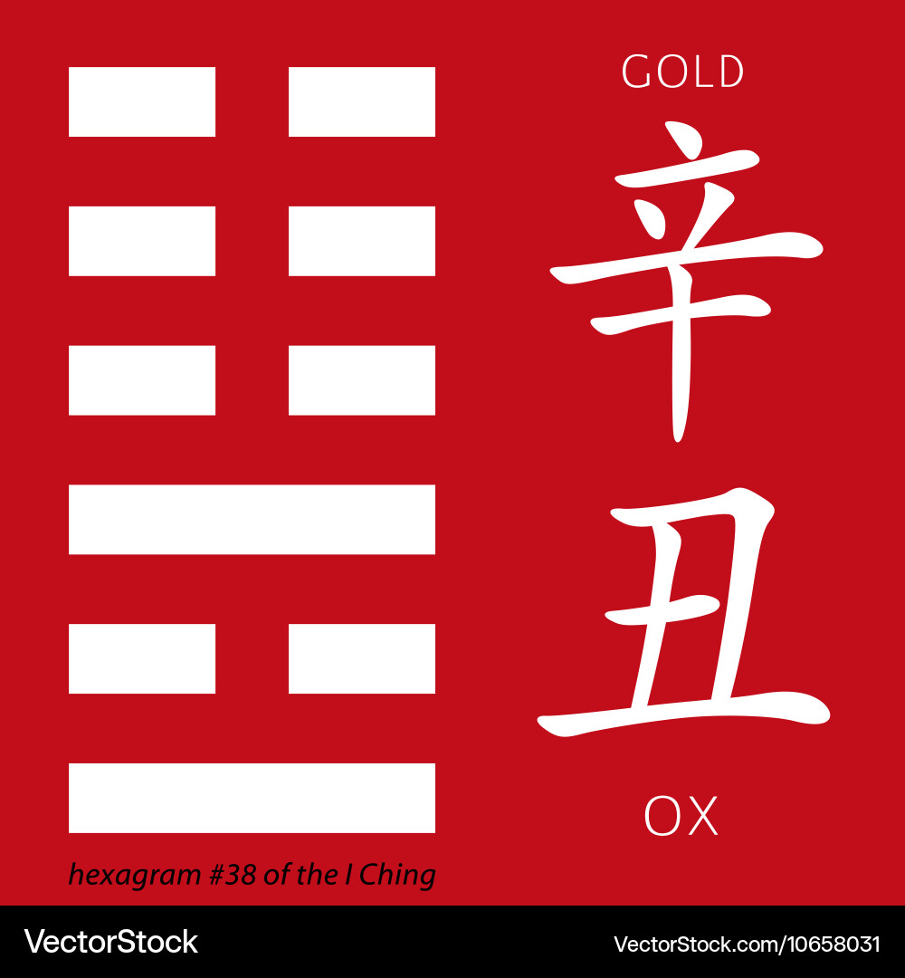 Symbol of i ching hexagram Royalty Free Vector Image