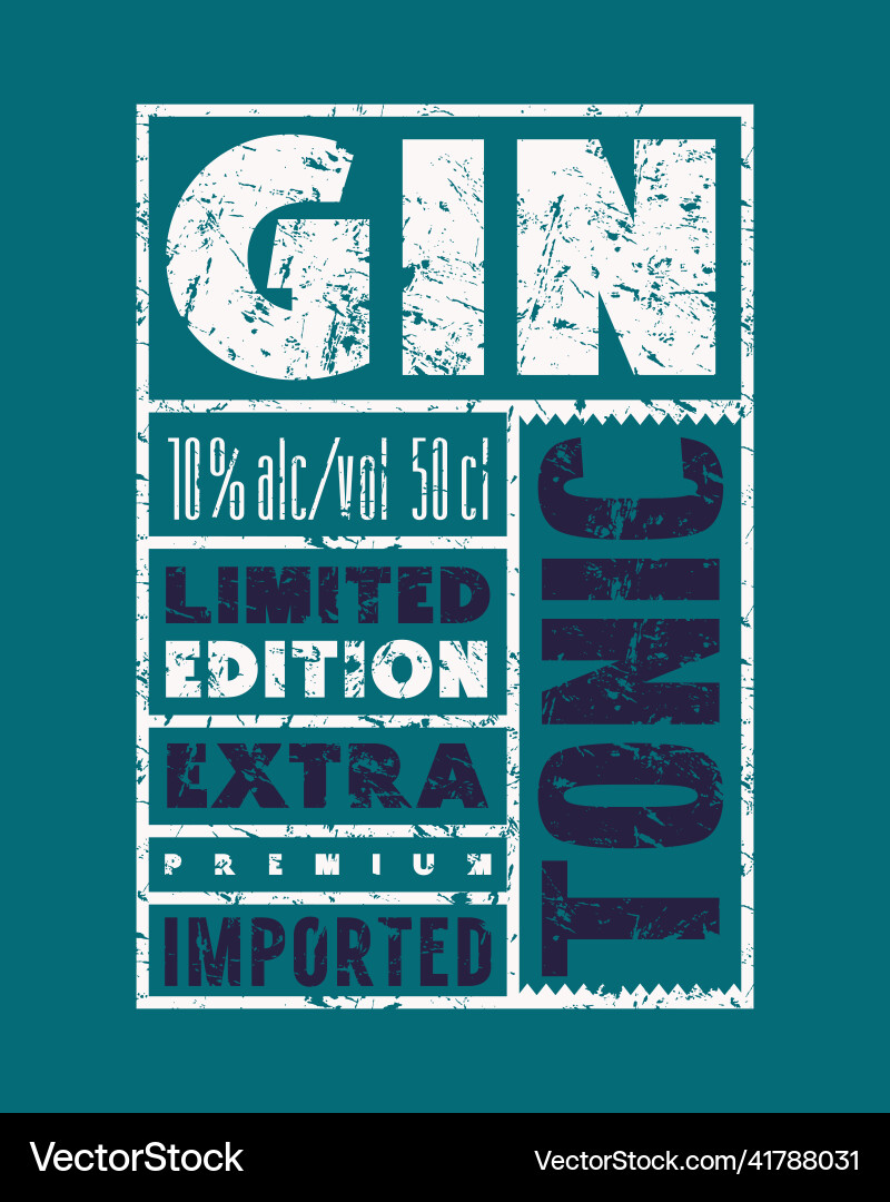 Template label for gin tonic Royalty Free Vector Image