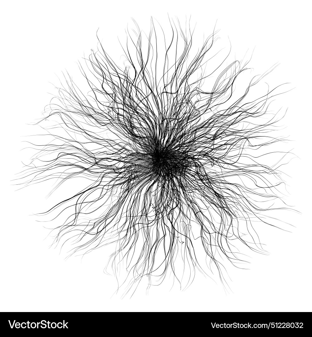 Black lines outgoing from the center Royalty Free Vector