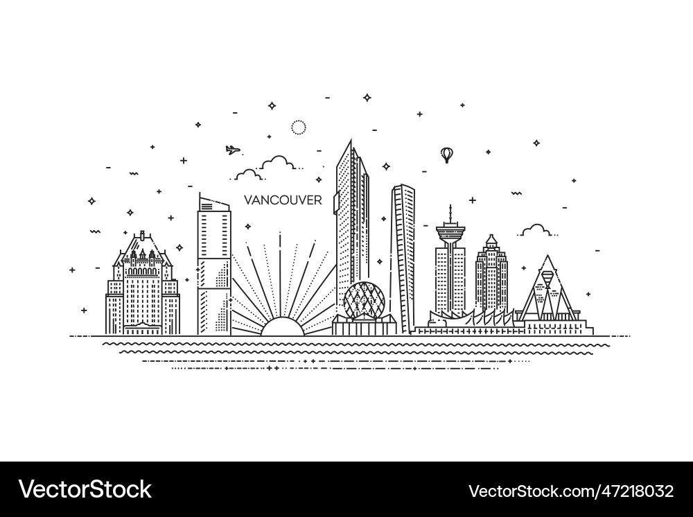 Canada vancouver architecture Royalty Free Vector Image
