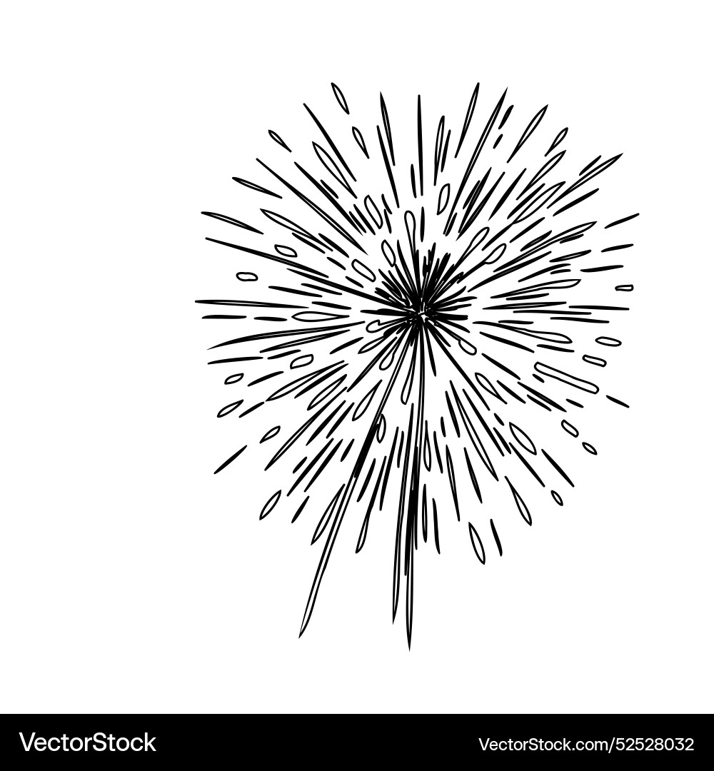 Celebration fireworks splash outline sketch Vector Image