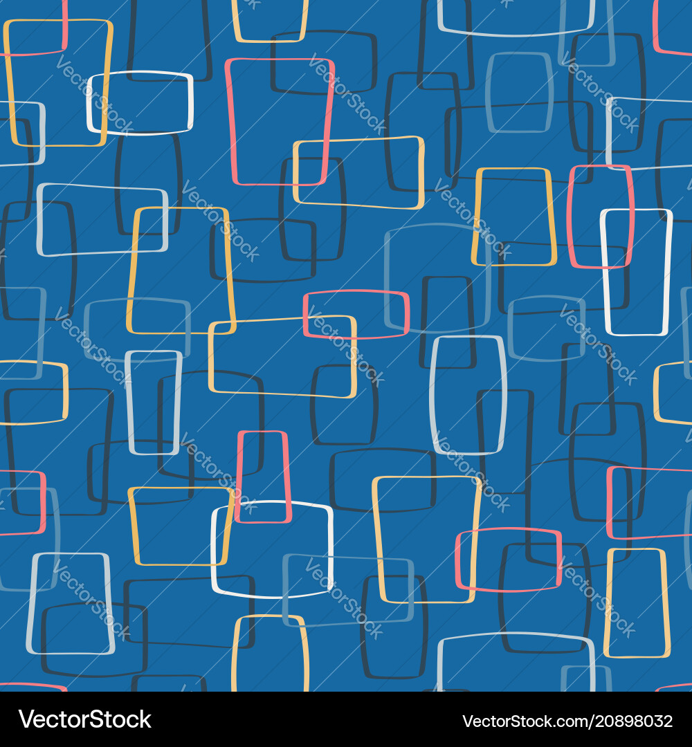 Colorful mod shapes seamless pattern Royalty Free Vector