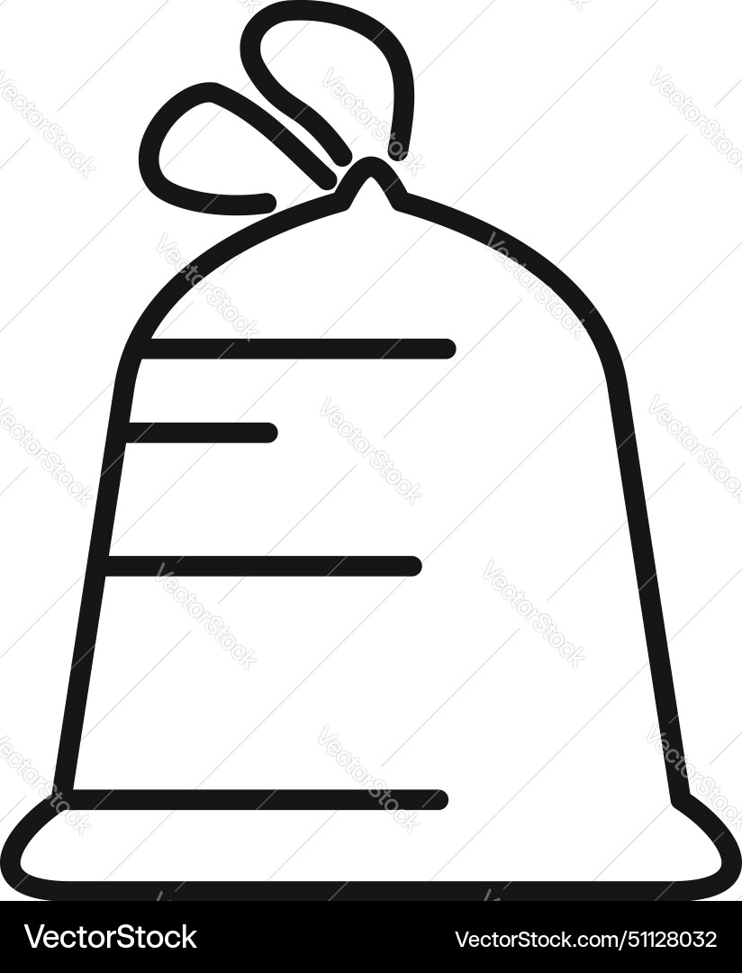 Full bag trash icon outline eco garbage Royalty Free Vector