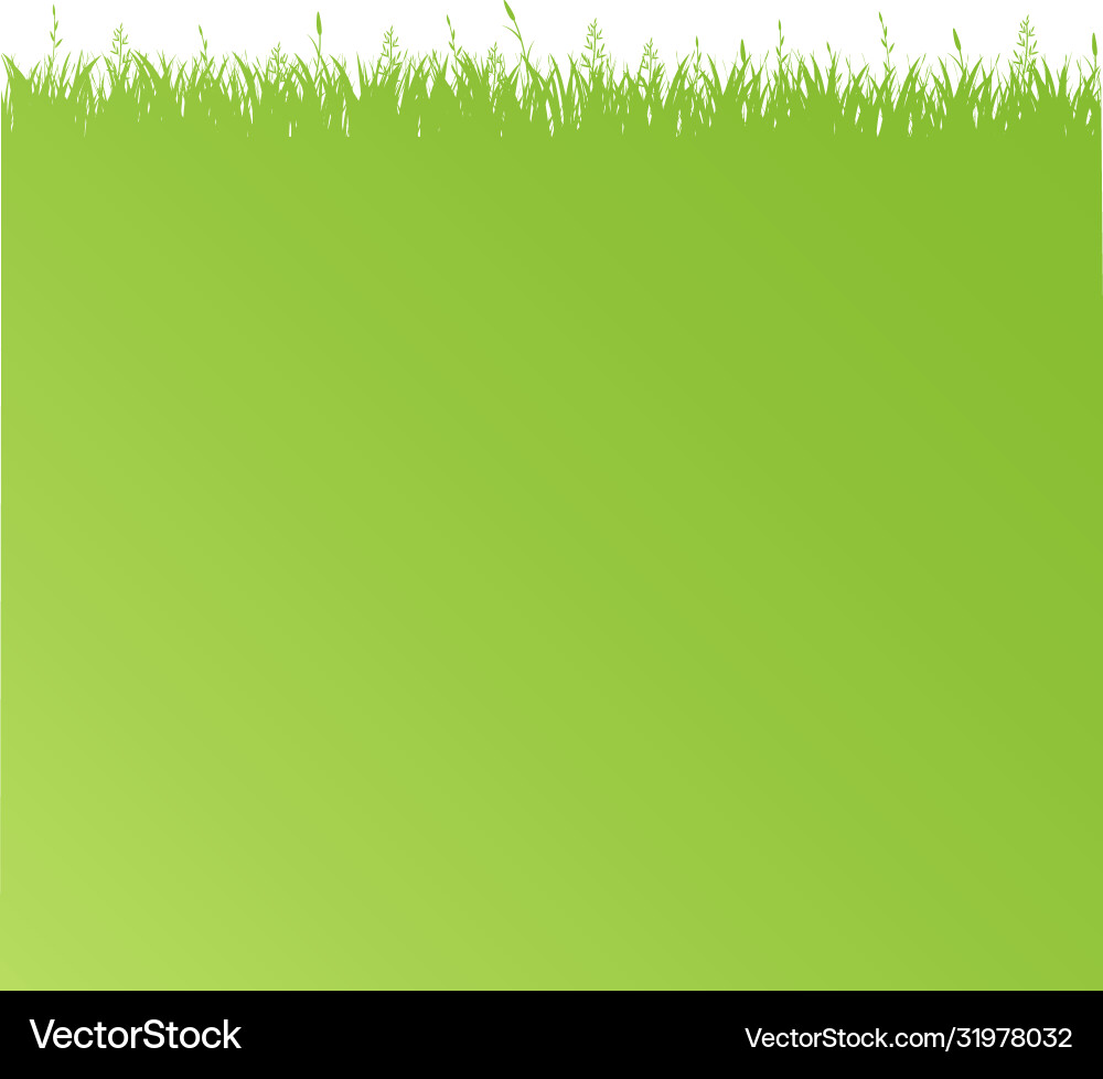 Green poster with grass Royalty Free Vector Image