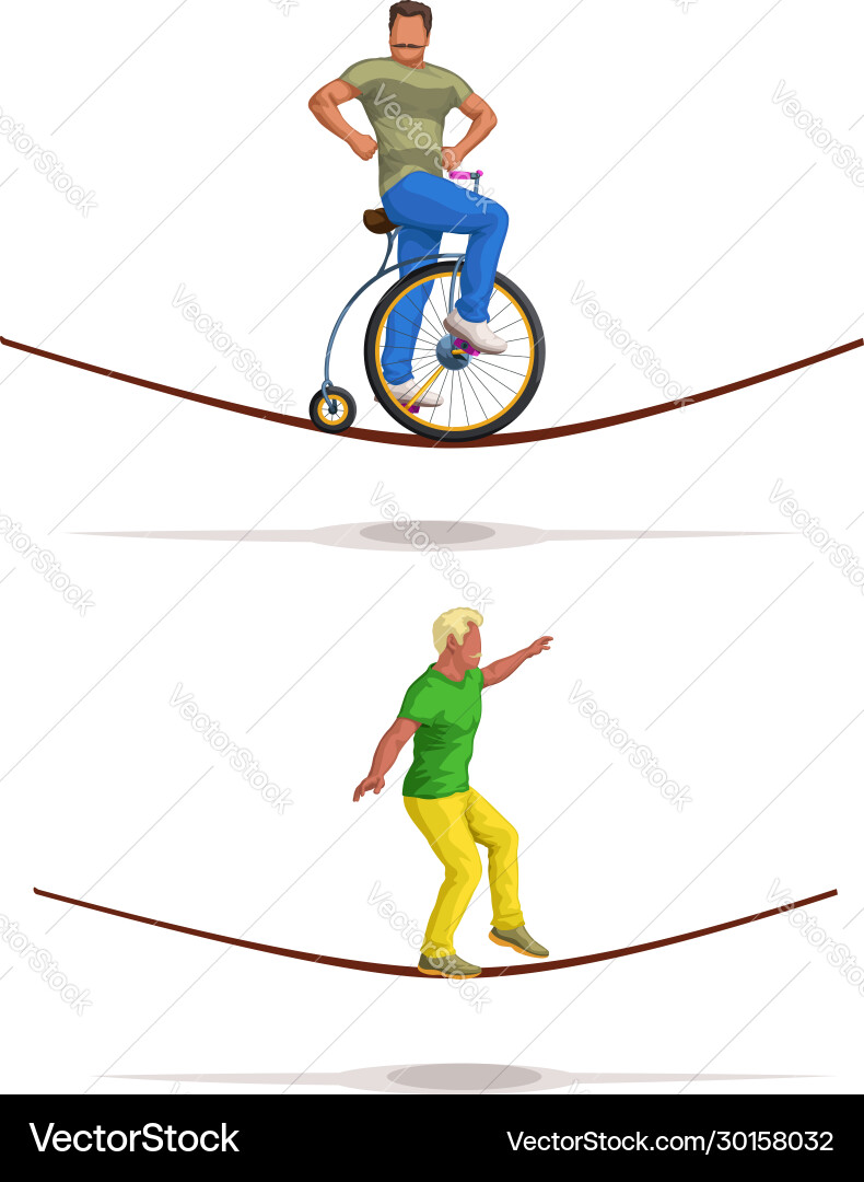 Man balancer set Royalty Free Vector Image - VectorStock