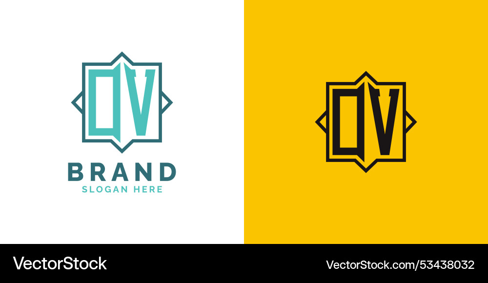 Modern ov monogram logo design initial letter Vector Image