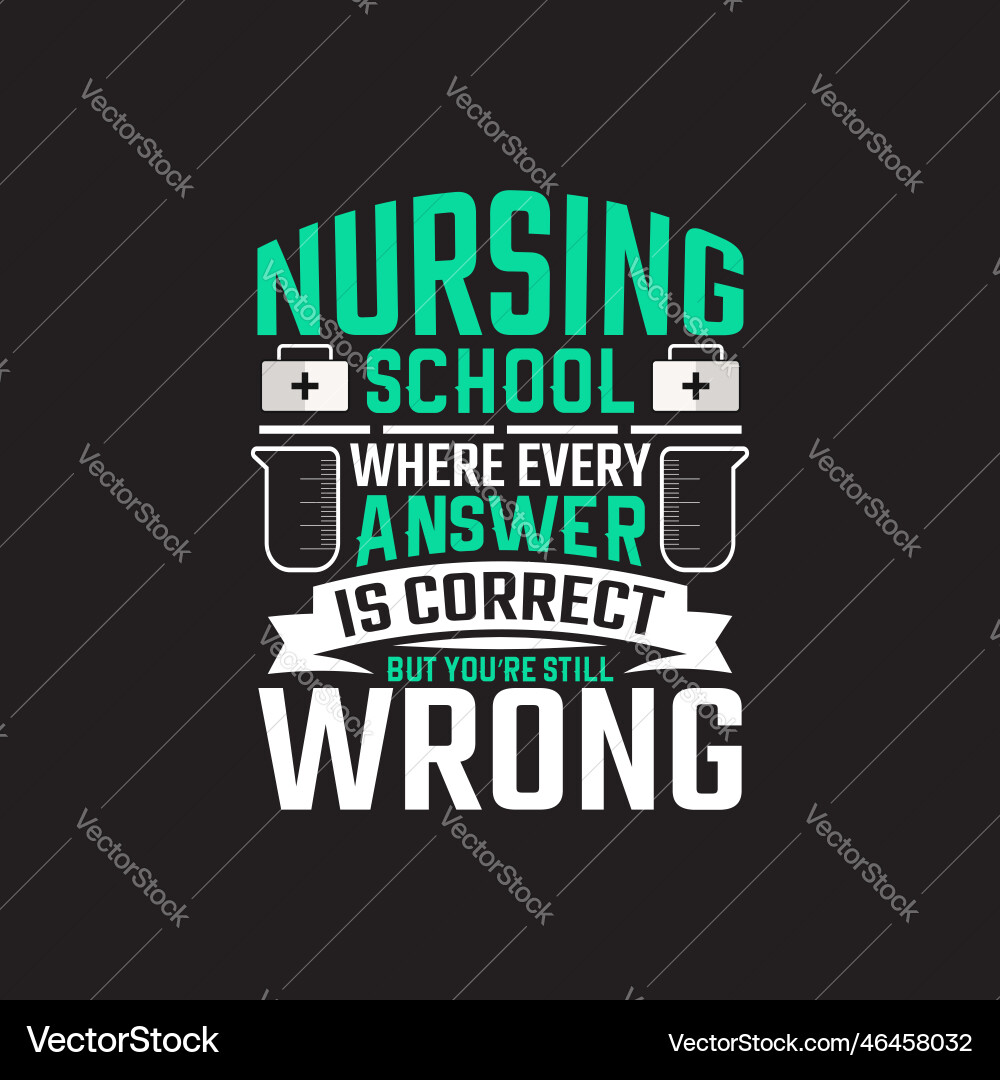 Nurse typographic slogan design Royalty Free Vector Image