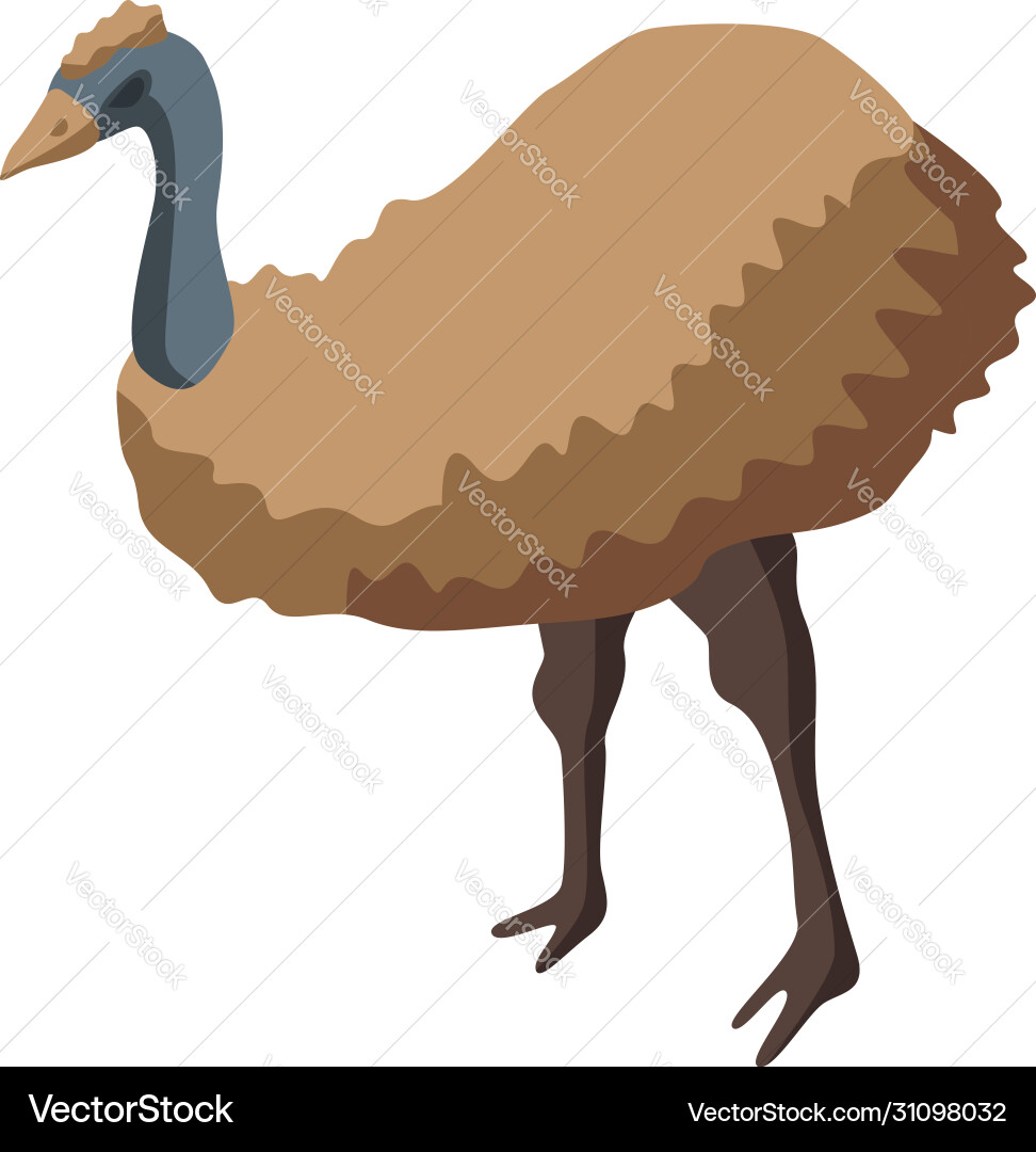 Ostrich icon isometric style Royalty Free Vector Image