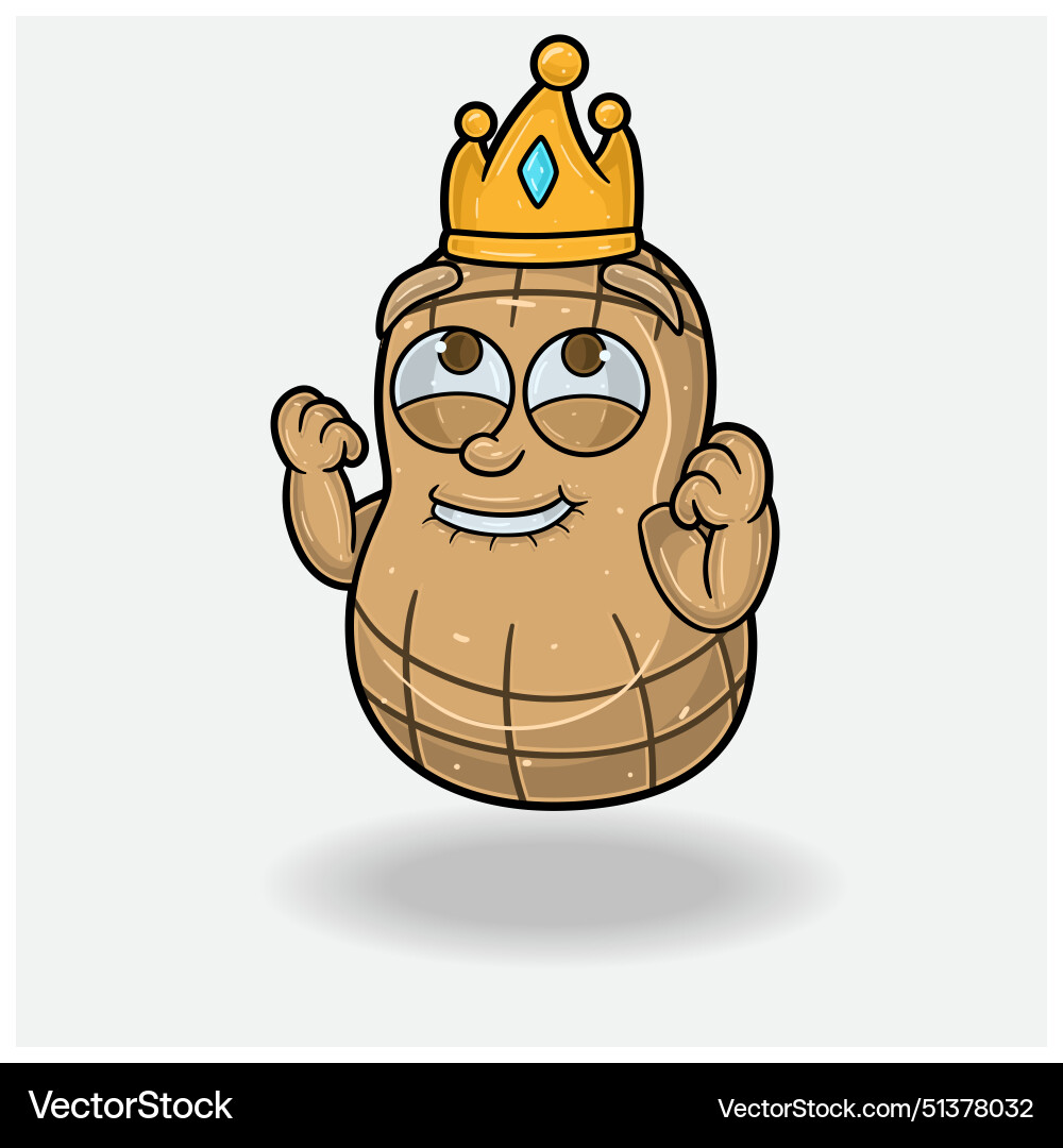 Peanut mascot cartoon with happy expression Vector Image