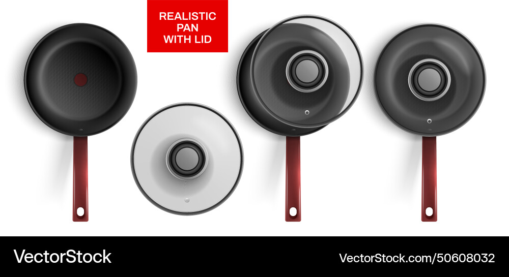 Realistic pan set Royalty Free Vector Image - VectorStock