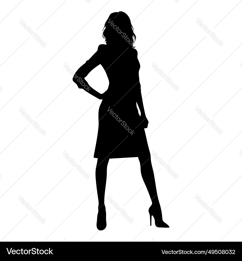Woman posing silhouette Royalty Free Vector Image