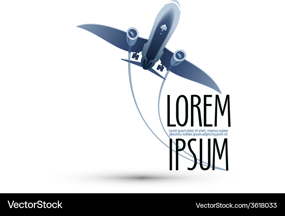 Airplane logo icon emblem template Royalty Free Vector Image