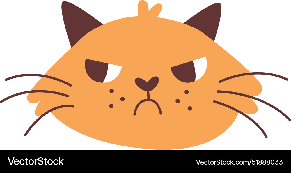 Angry cat face Royalty Free Vector Image - VectorStock