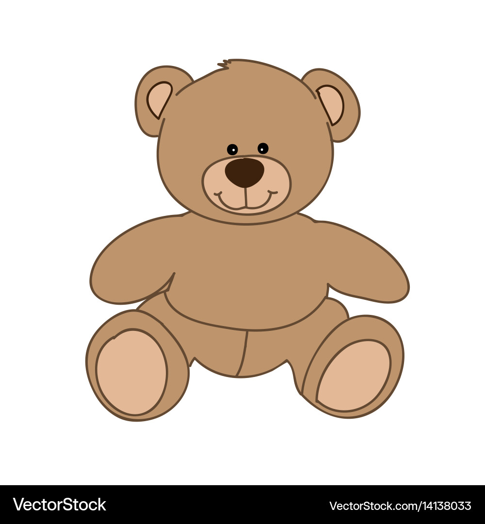 Brown bear toy Royalty Free Vector Image - VectorStock