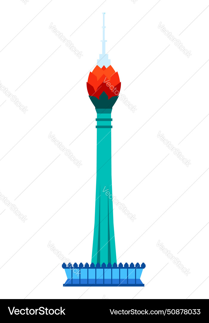 Colombo lotus tower - modern flat design style Vector Image
