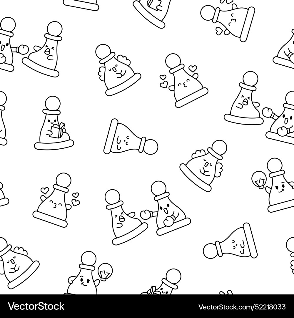 Cute chess pawn coloring page Royalty Free Vector Image