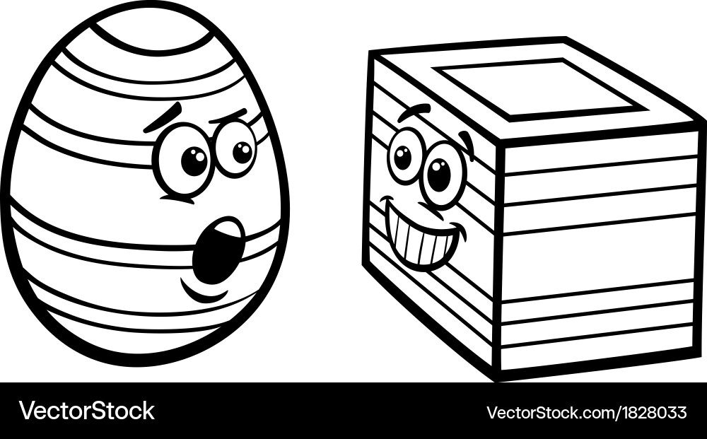 Easter square egg coloring page Royalty Free Vector Image
