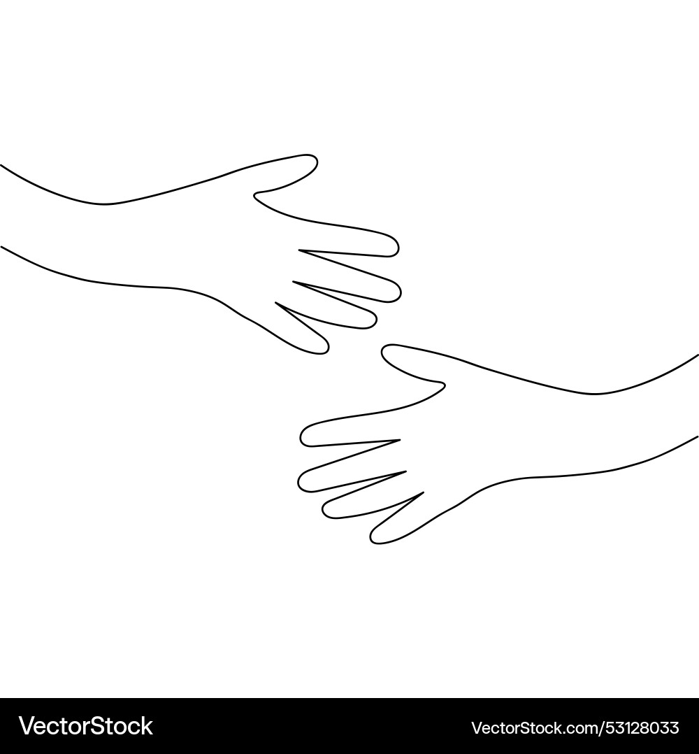 Hug hands hand drawn on white Royalty Free Vector Image
