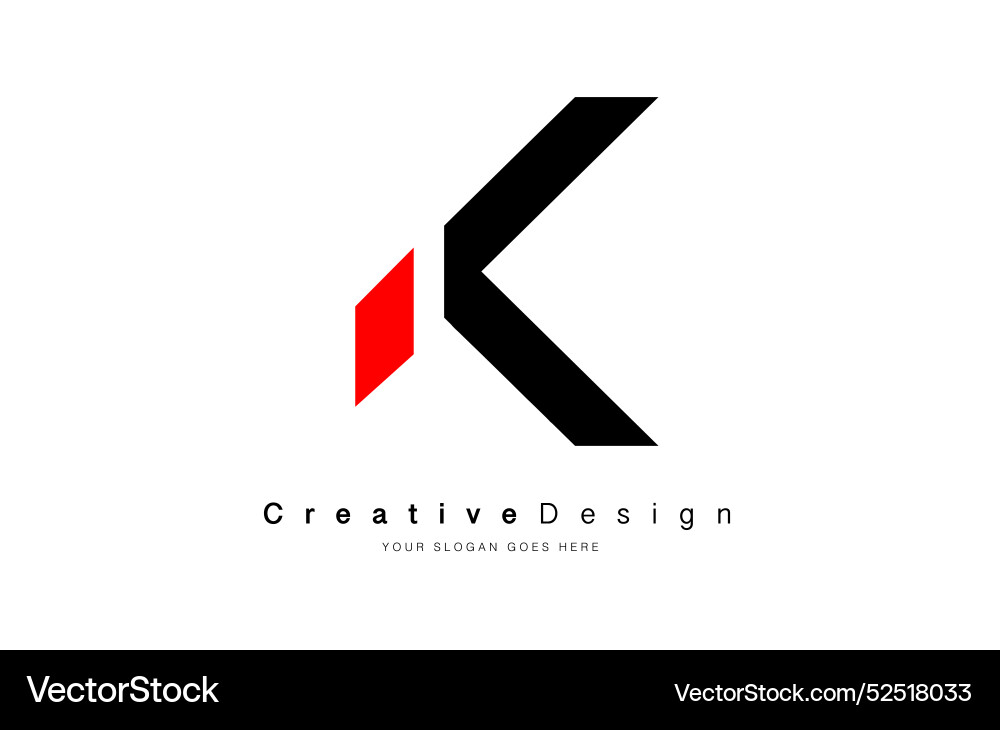 Minimalist letter k logo design with sleek modern Vector Image