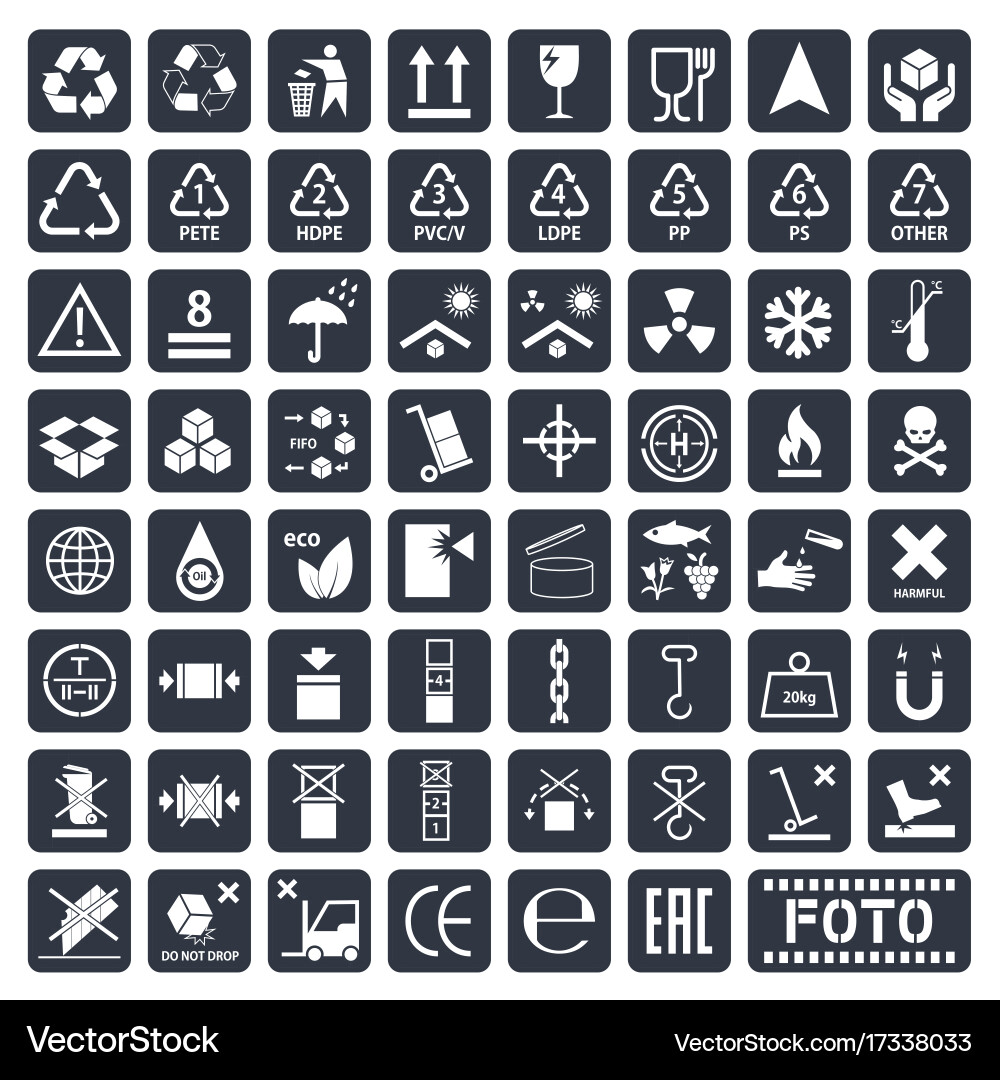 Packaging icons set Royalty Free Vector Image - VectorStock