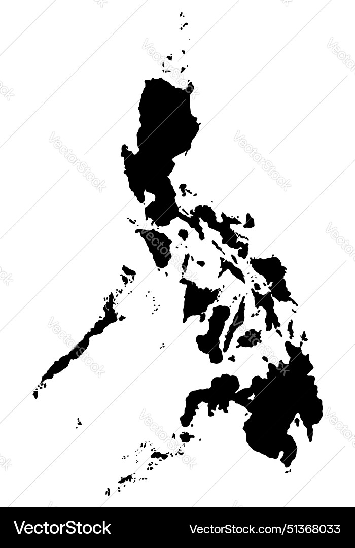Philippines map silhouette Royalty Free Vector Image Philippines map silhouette Royalty Free Vector Image