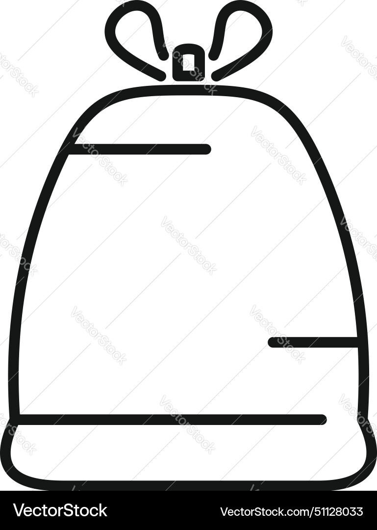 Plastic trash bag icon outline clean urban Vector Image