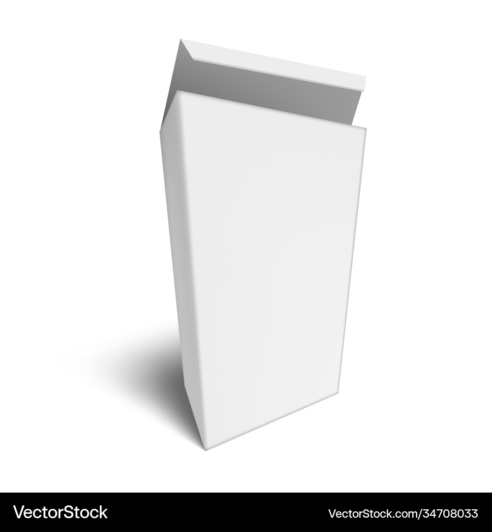 Realistic white cardboard box on back Royalty Free Vector