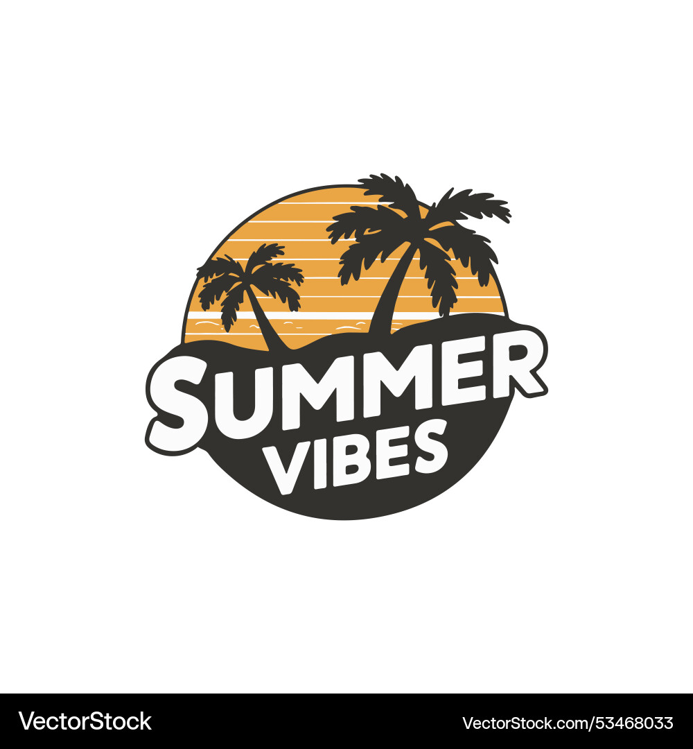 Summer vibes typography Royalty Free Vector Image