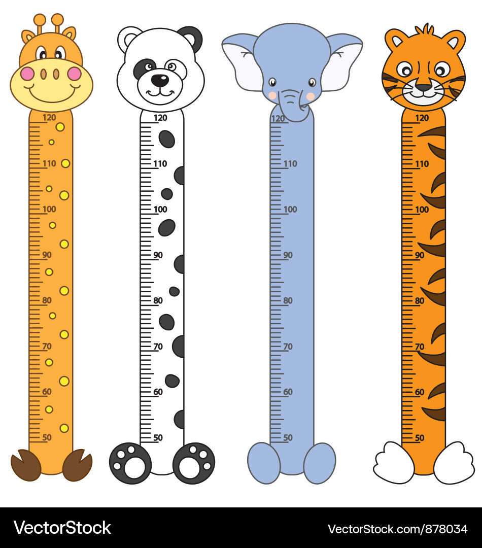 Animal Height Meter Stickers Royalty Free Vector Image