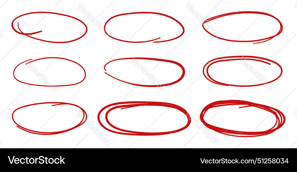 Circle line sketch icon in hand drawn style Vector Image
