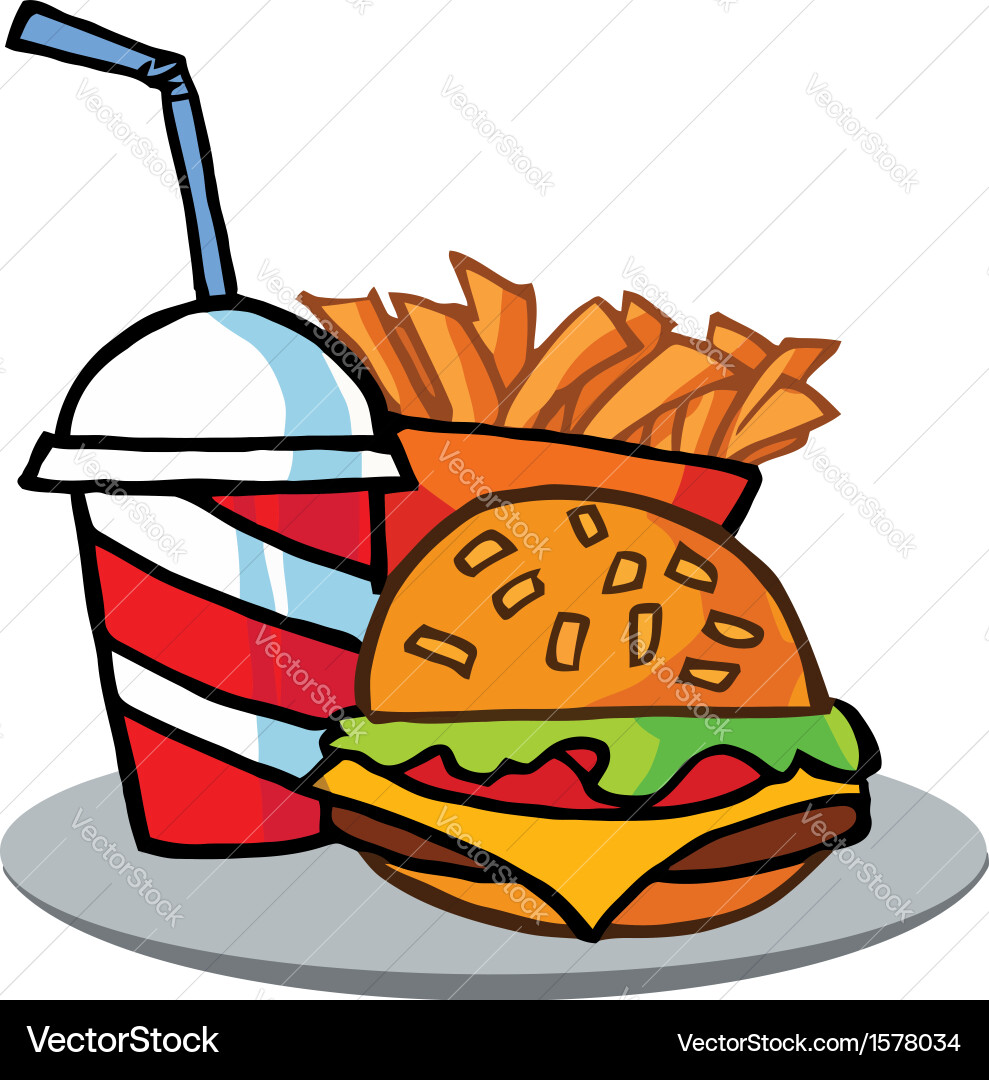 Fast food cartoon Royalty Free Vector Image - VectorStock