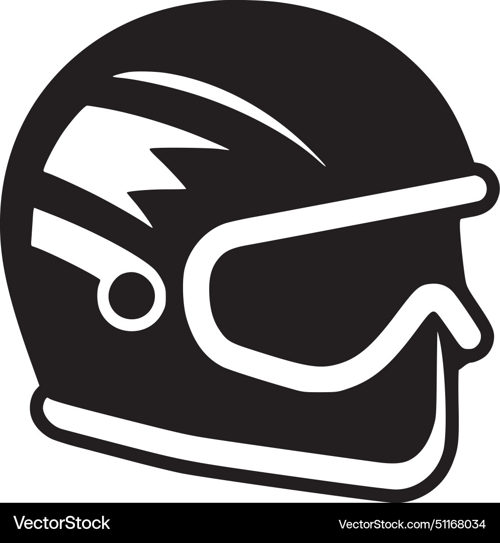 Helmet - minimalist and flat logo Royalty Free Vector Image
