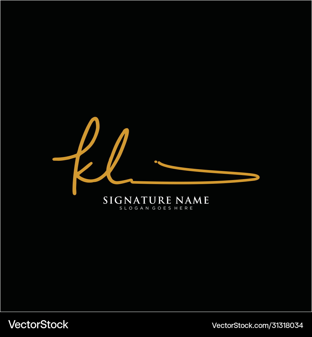 KL Signature Logo Template Royalty Free Vector Image
