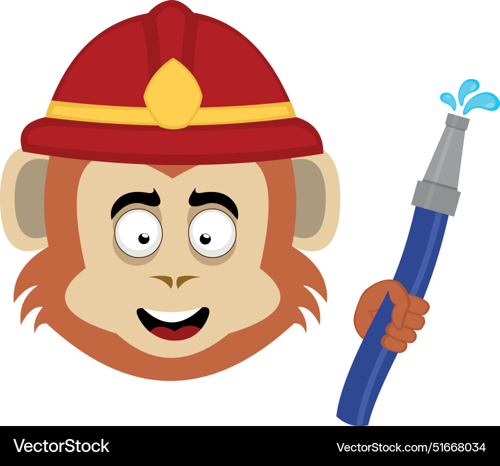 Monkey head fireman hose Royalty Free Vector Image