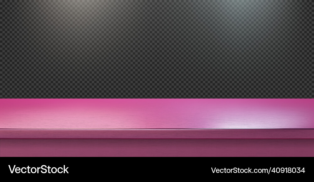 Pink steel countertop empty shelf Royalty Free Vector Image