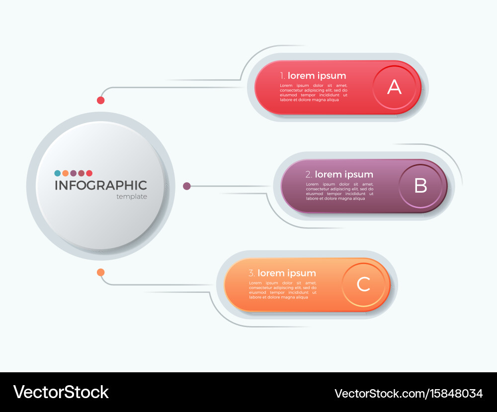 Presentation business infographic template with 3 Vector Image