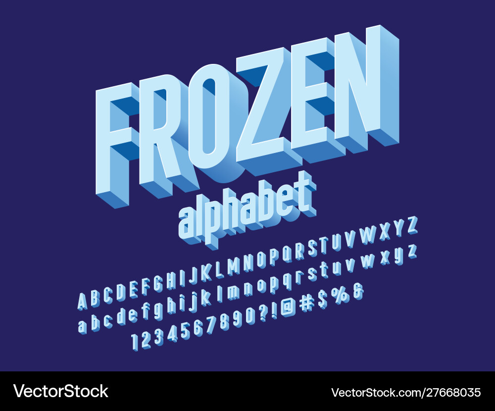 3d bold font Royalty Free Vector Image - VectorStock