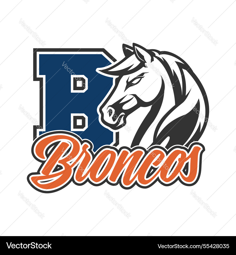 Broncos clip art design shape mascot Royalty Free Vector
