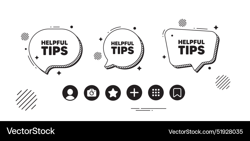 Helpful tips symbol education faq sign speech Vector Image