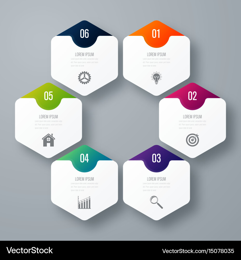 Infographics six options Royalty Free Vector Image