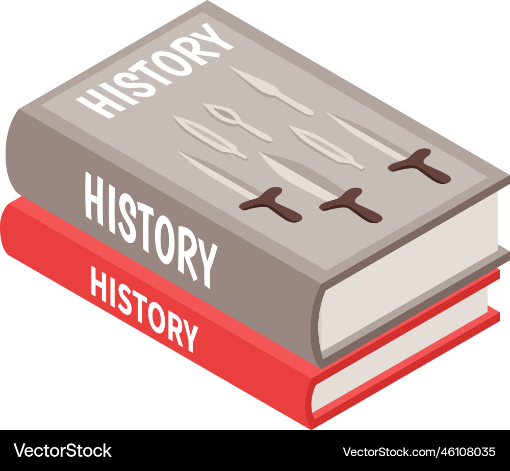 Isometric history books composition Royalty Free Vector