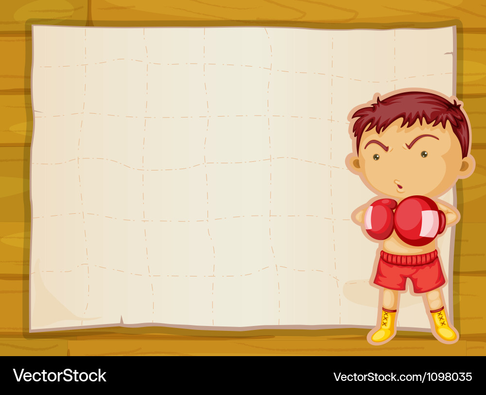 Paper and boxer boy Royalty Free Vector Image - VectorStock