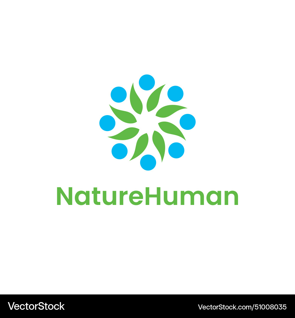 People together nature leaves logo Royalty Free Vector Image