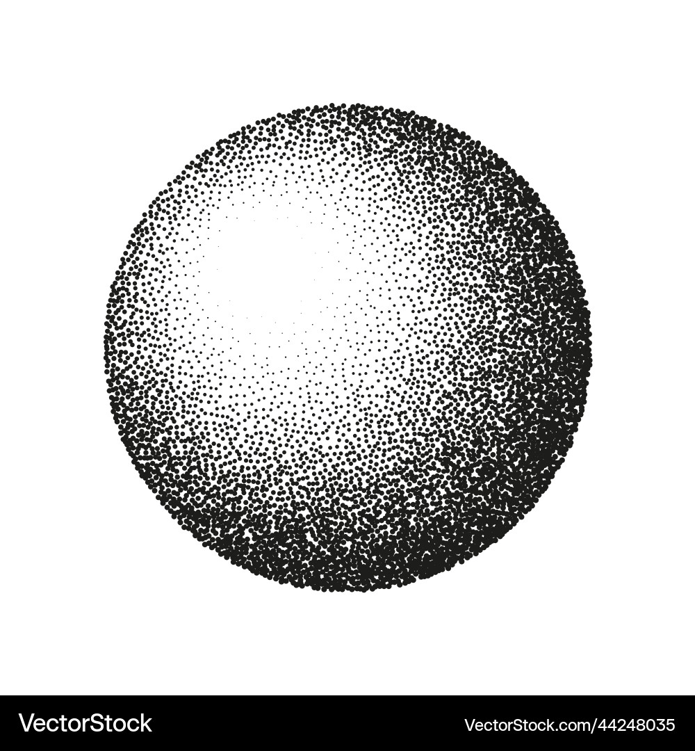 Round shaped dotted object stipple elements Vector Image
