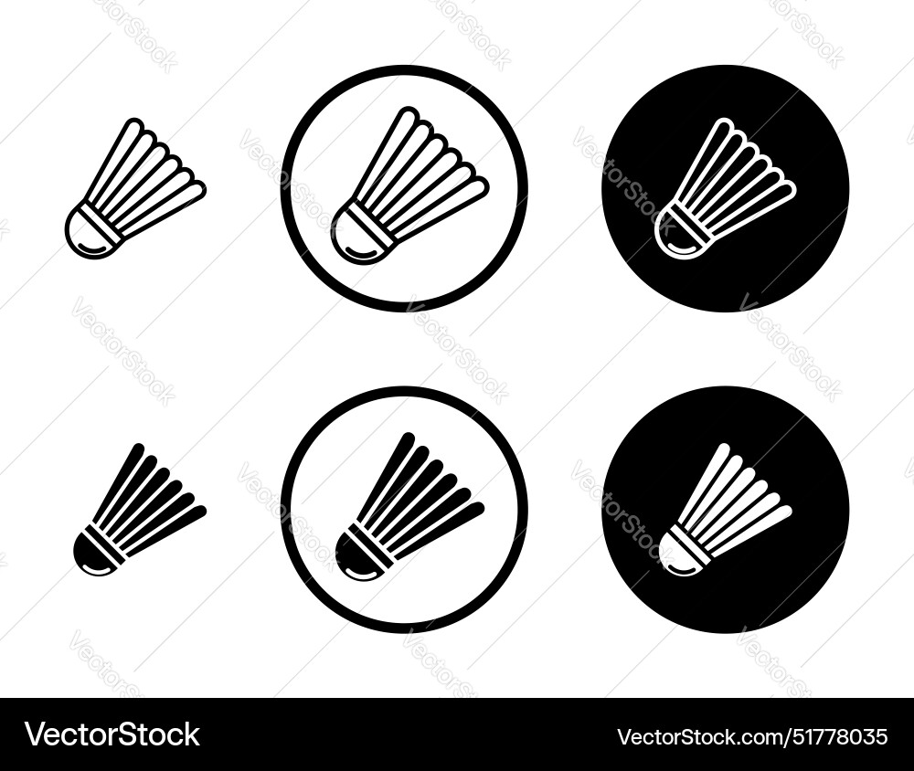 Shuttlecock icon set badminton birdie symbol Vector Image