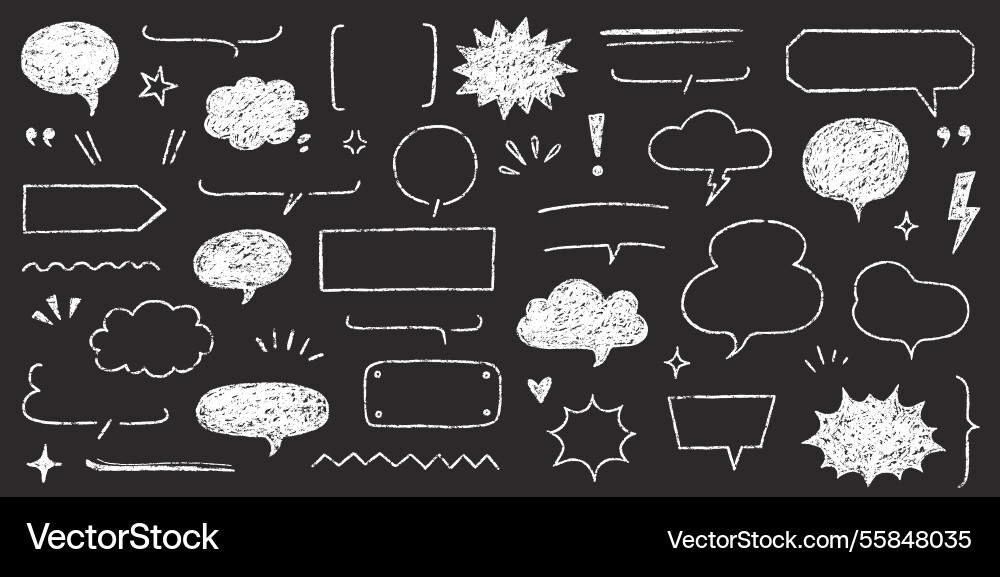 Speech bubble text frame dialog cloud hand drawn Vector Image