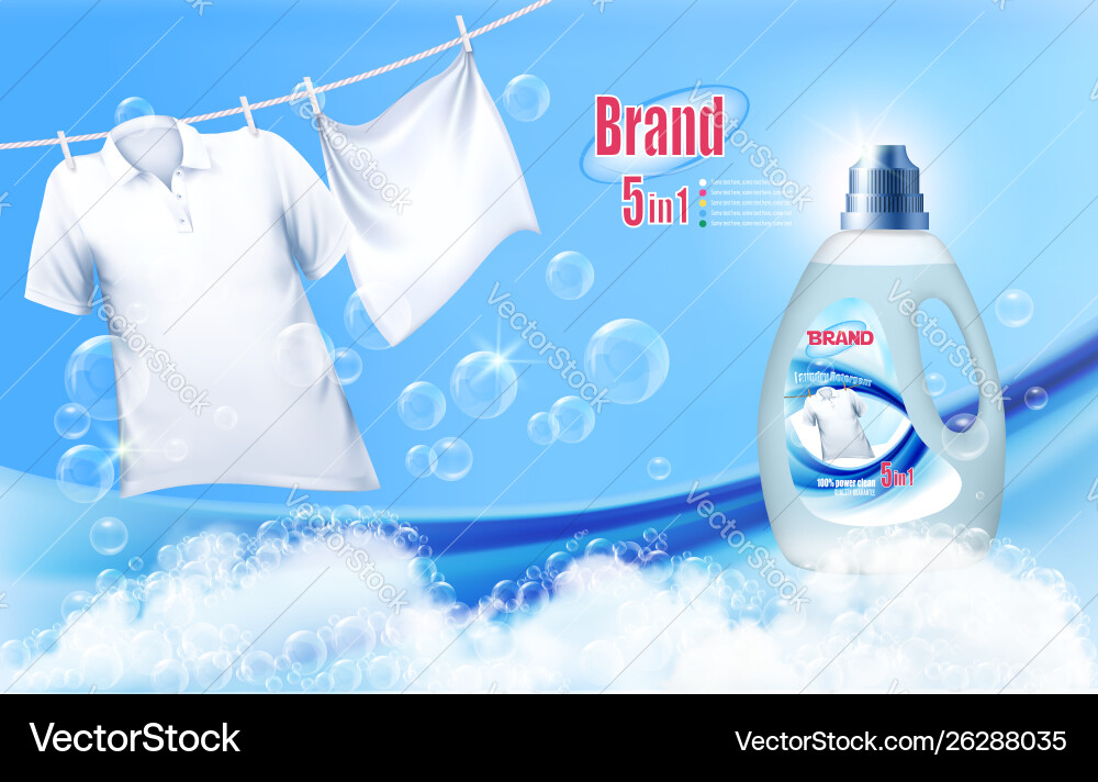 White Clothes Laundry Detergent Ad Royalty Free Vector Image