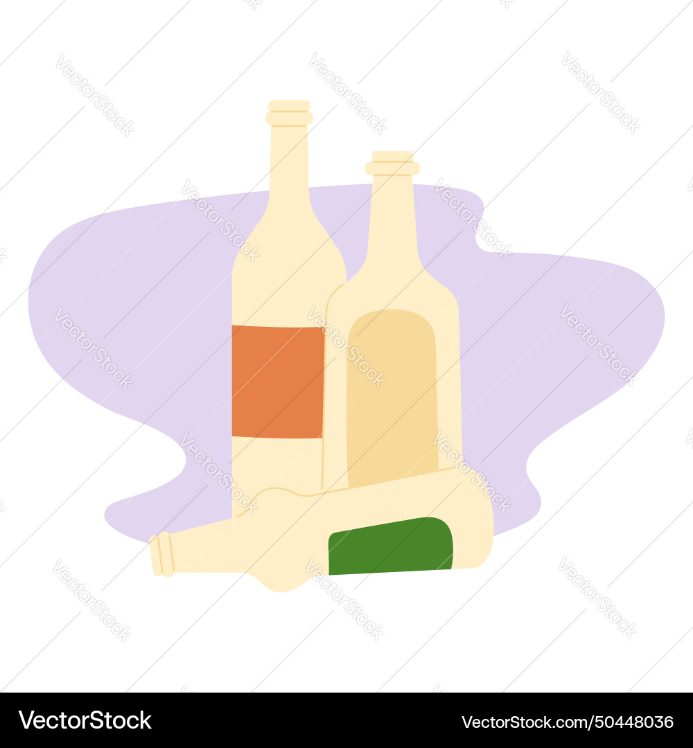 Alcohol addiction concept cartoon flat Royalty Free Vector