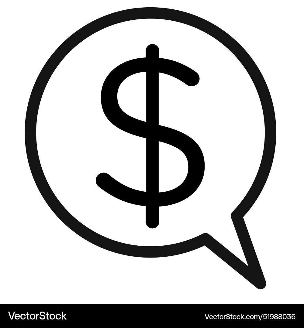 Comment dollar icon for financial discussions Vector Image