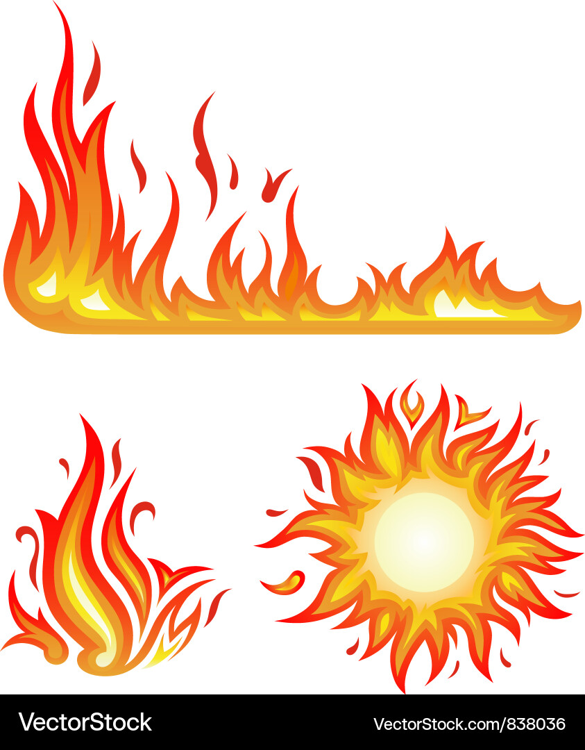 Fire flames Royalty Free Vector Image - VectorStock